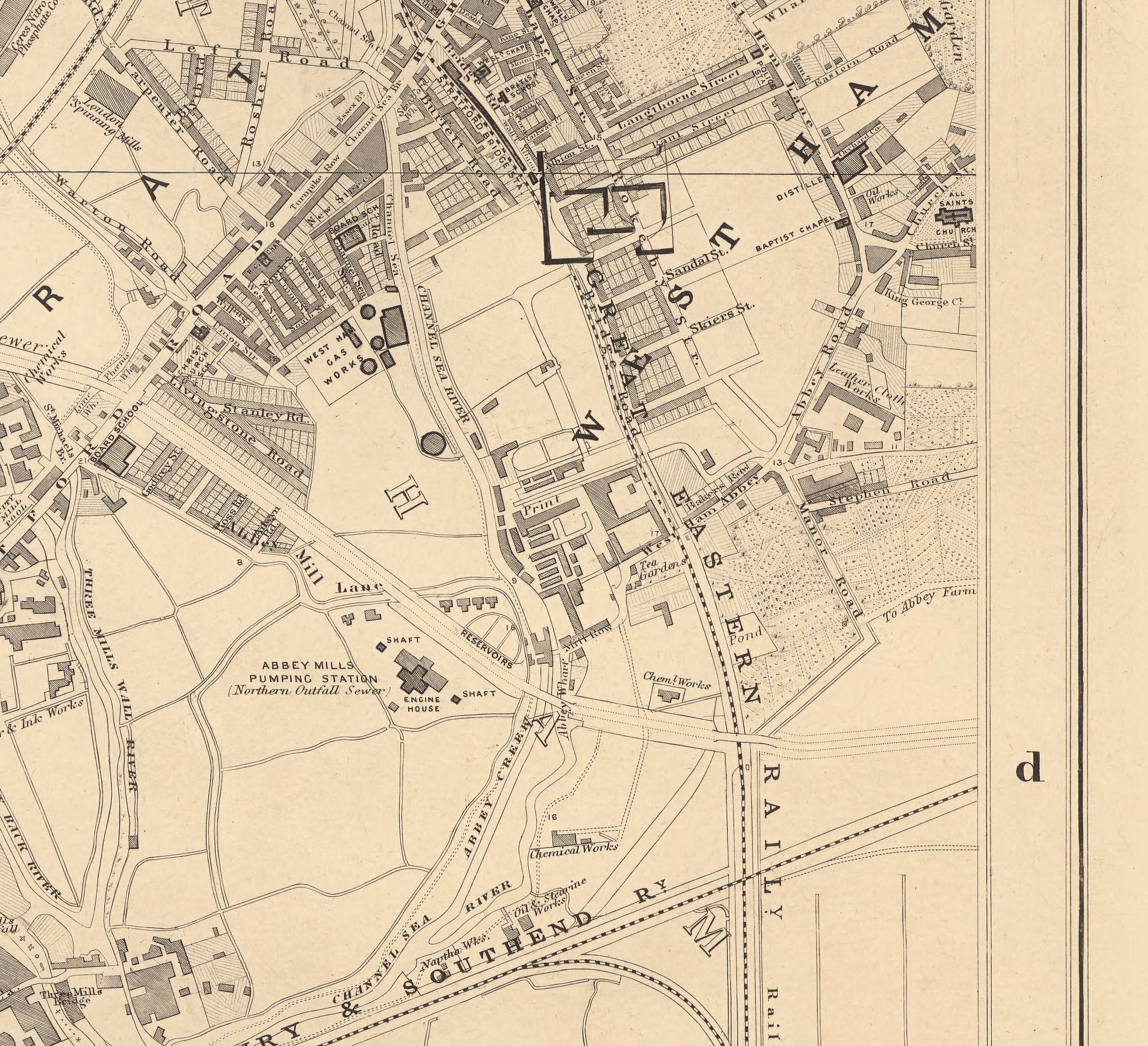 Old Map East London in 1862 - Victoria Park, Hackney, Bow, Stratford ...