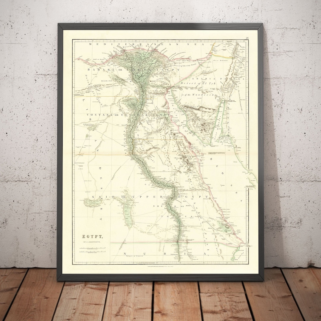 Old Map of Egypt, 1832 by Arrowsmith - Cairo, Giza, Alexandria ...