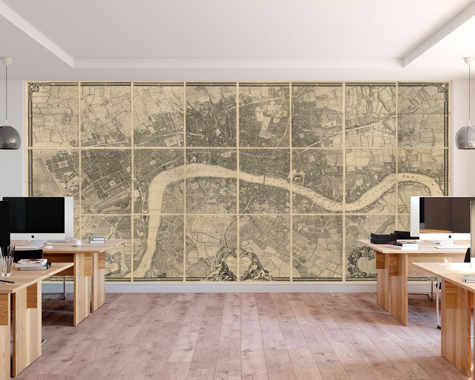 Old Map Wallpaper - Create Personalised Antique Wall Art Mural - Pasted ...