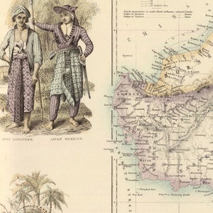 Old Map of the Dutch East Indies in 1872 by Fullarton - Borneo, Java ...