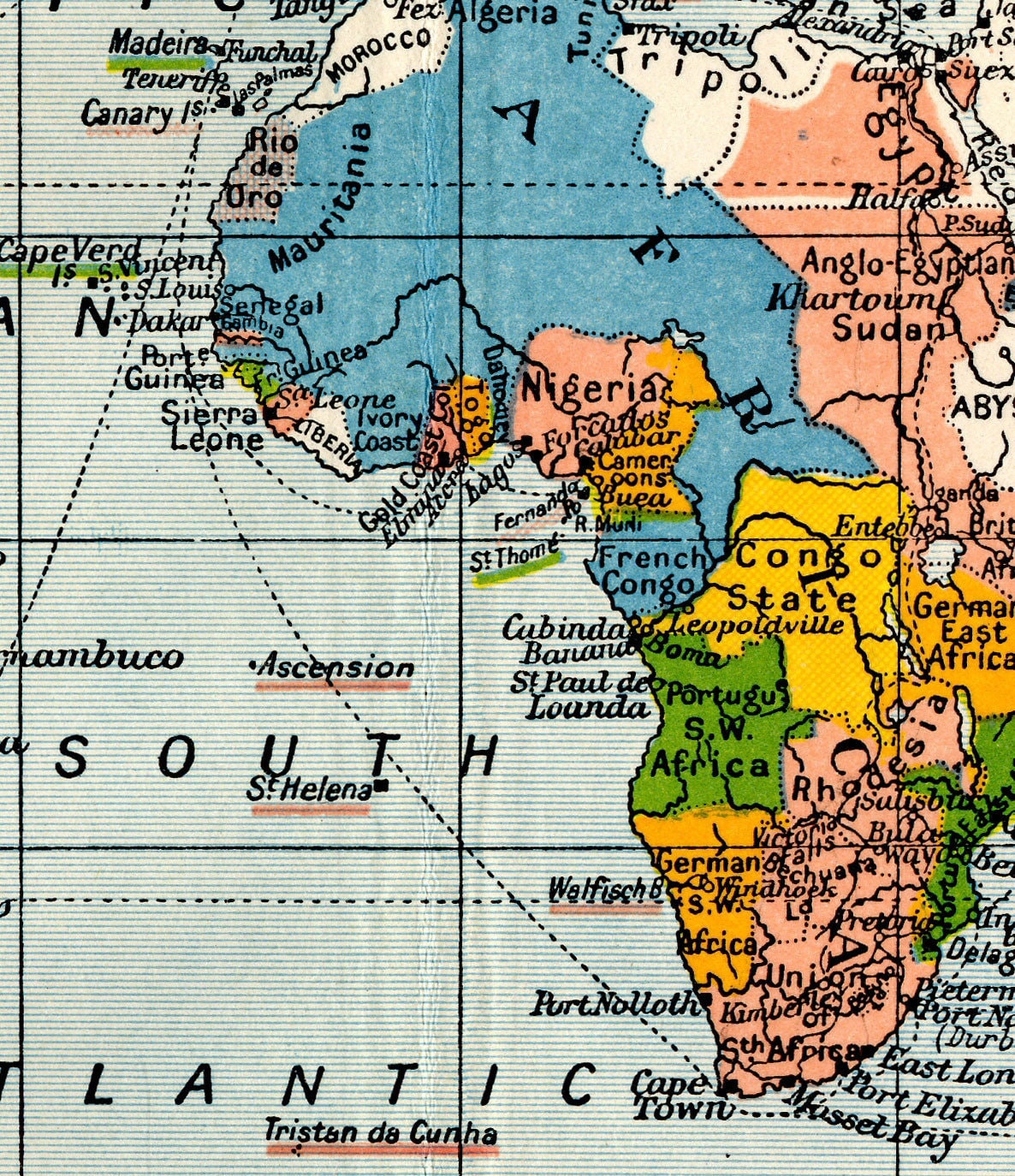 Old Colonial World Map 1912 by Cambridge Publishing - Etsy Canada