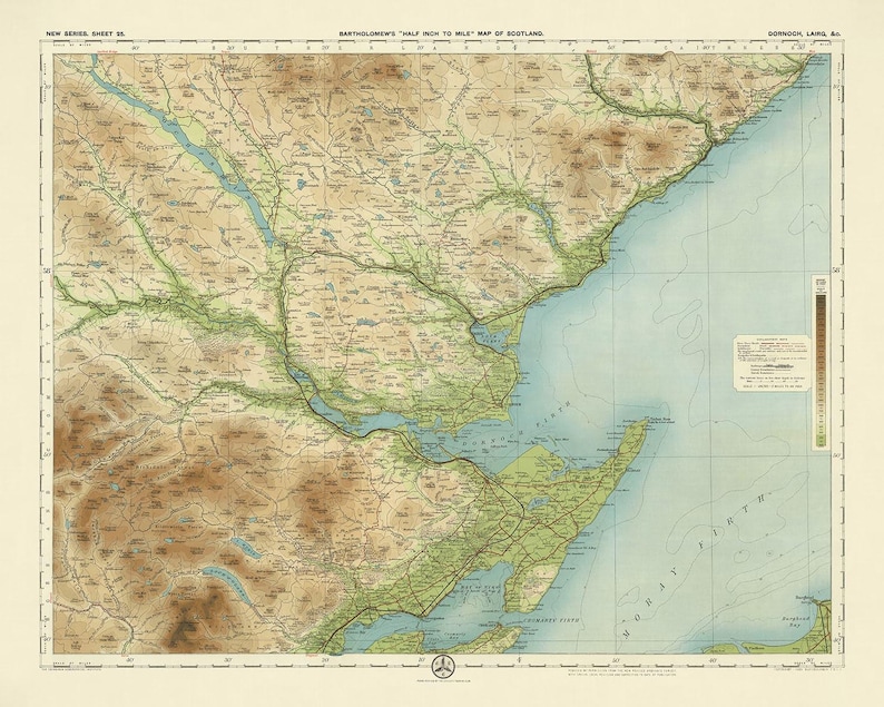 Old OS Map of Dornoch, Lairg, Sutherland by Bartholomew, 1901: Loch ...