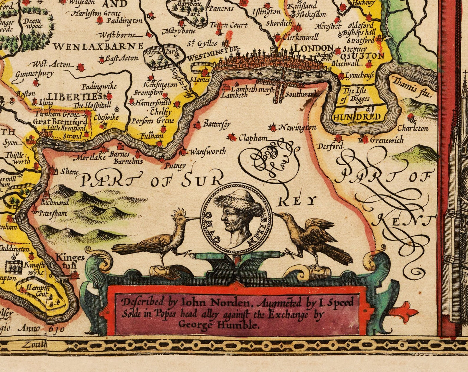 Old Map of Middlesex in 1611 by John Speed - West London, North London ...