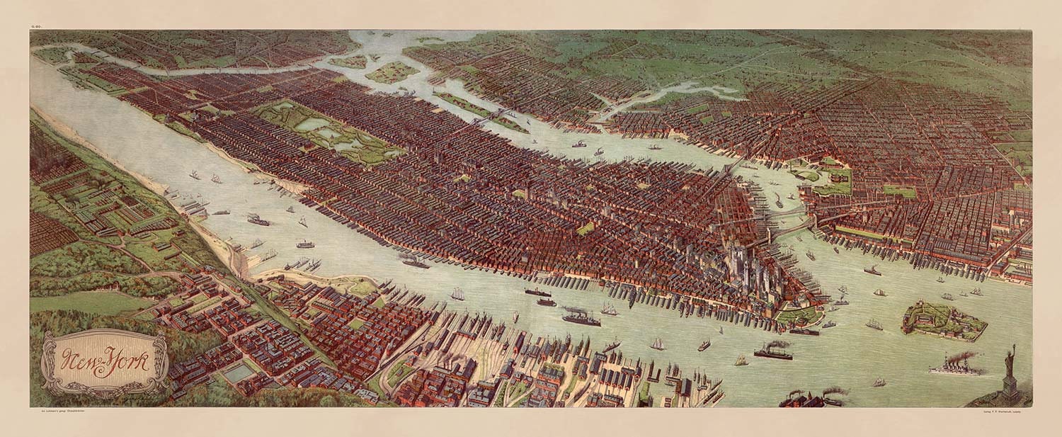 Rare Old Map of New York 1908 Massive Wall Chart of - Etsy