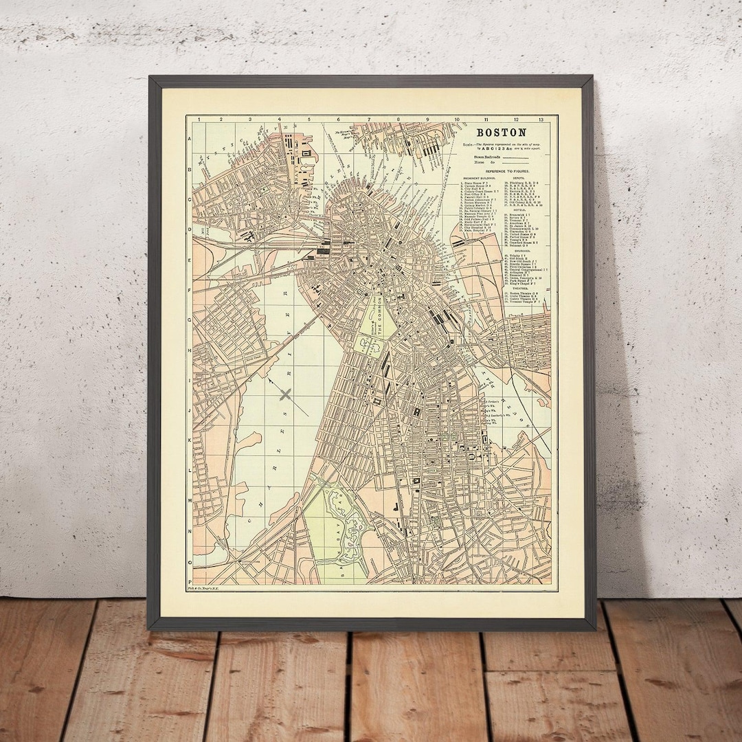 Old Map of Boston by Fisk & Co., 1893: the Common, Public Garden, the ...