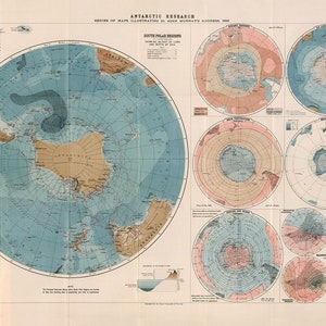 Old Antarctica Research Map, 1894 - Geography Atlas and Explorer Map of ...