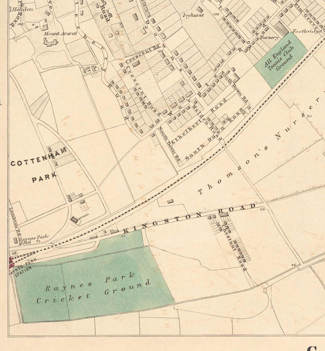 Old Map of South West London 1891 Wimbledon Merton | Etsy UK