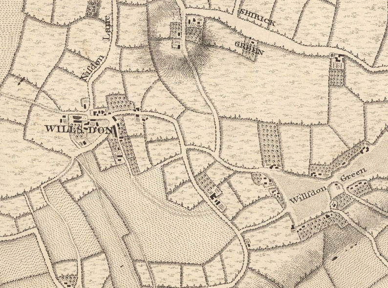 Old Map of West and North West London in 1746 by John Rocque ...
