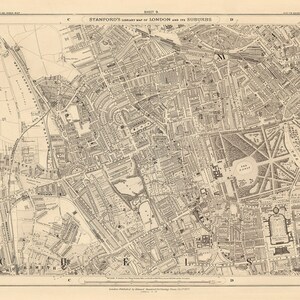 Old Map of West London - Notting Hill, Kensington, Portobello Road ...