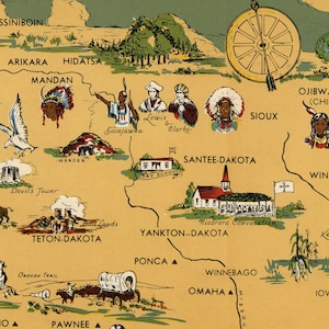 Old Map of Native Americans 1944 - Indians of USA: Historic Tribes ...