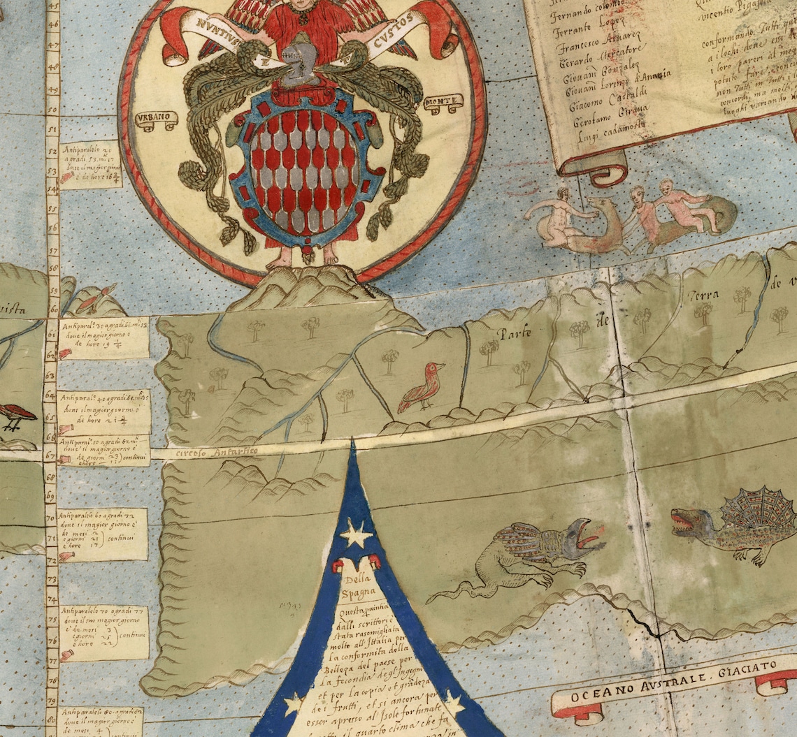 Ancient Flat Earth Map 1587 by Monte Urbano Large World | Etsy
