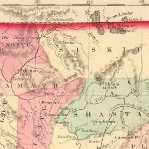 Old Map of California 1860, Colton - San Francisco, Los Angeles, San ...