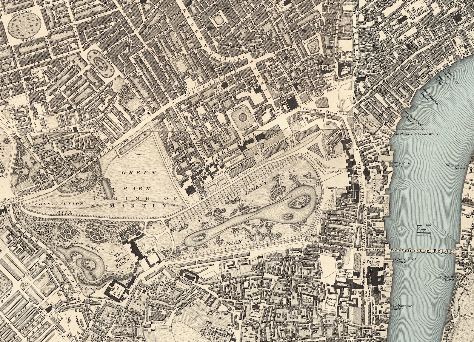 Old London Map - Triptych Three Frames Antique Wall Art - 1830 or 1898 ...