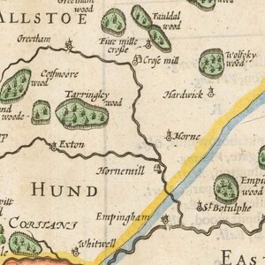 Old Map of Rutland, 1611 by John Speed - Rutlandshire, Oakham, Edith ...