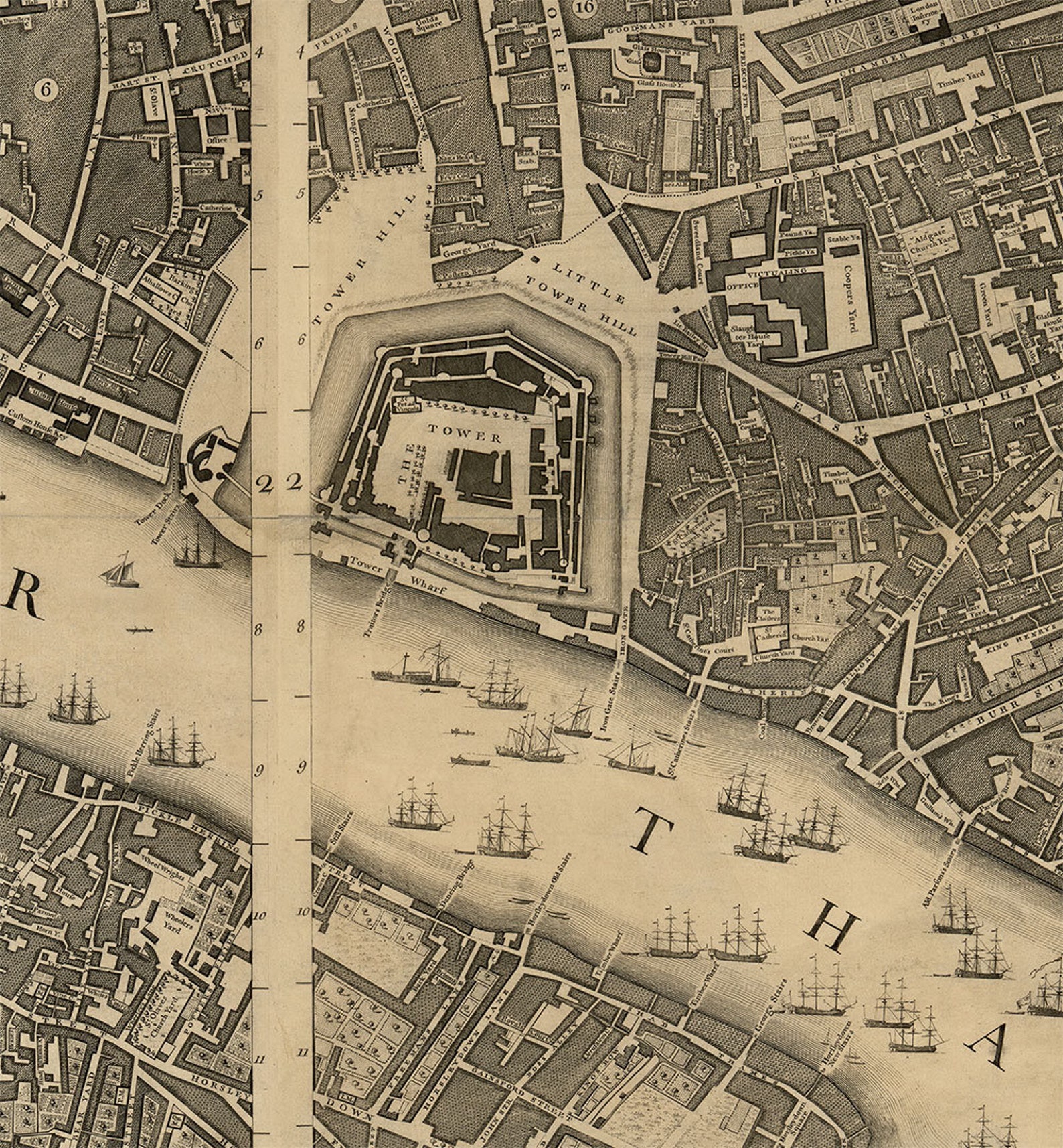 Full Map of London in 1746 by John Rocque - London, Westminster ...