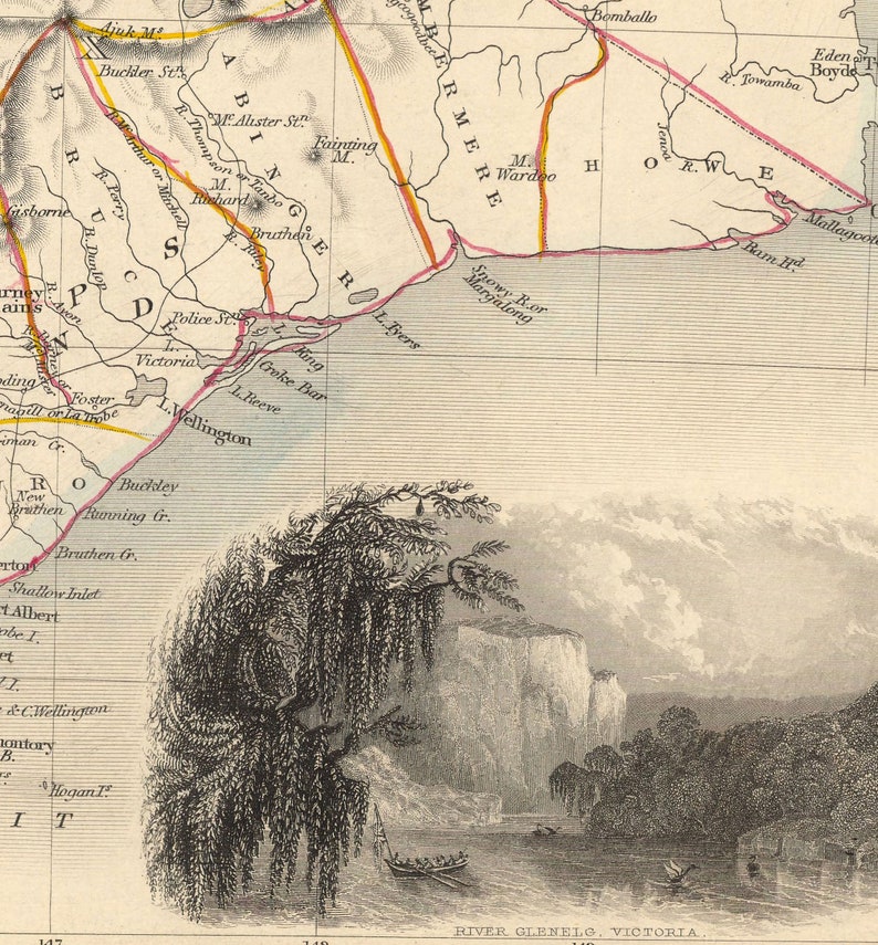 Old Map of Victoria Australia by Tallis & Rapkin 1851 - Etsy UK
