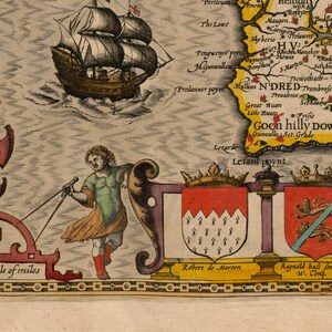 Old Map of Cornwall, 1611 by John Speed - Penzance, St Ives, Plymouth ...