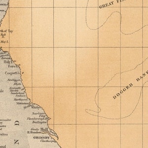Old Haddock Fish Map of the North Sea, 1883 by O.T. Olsen - Haddock ...