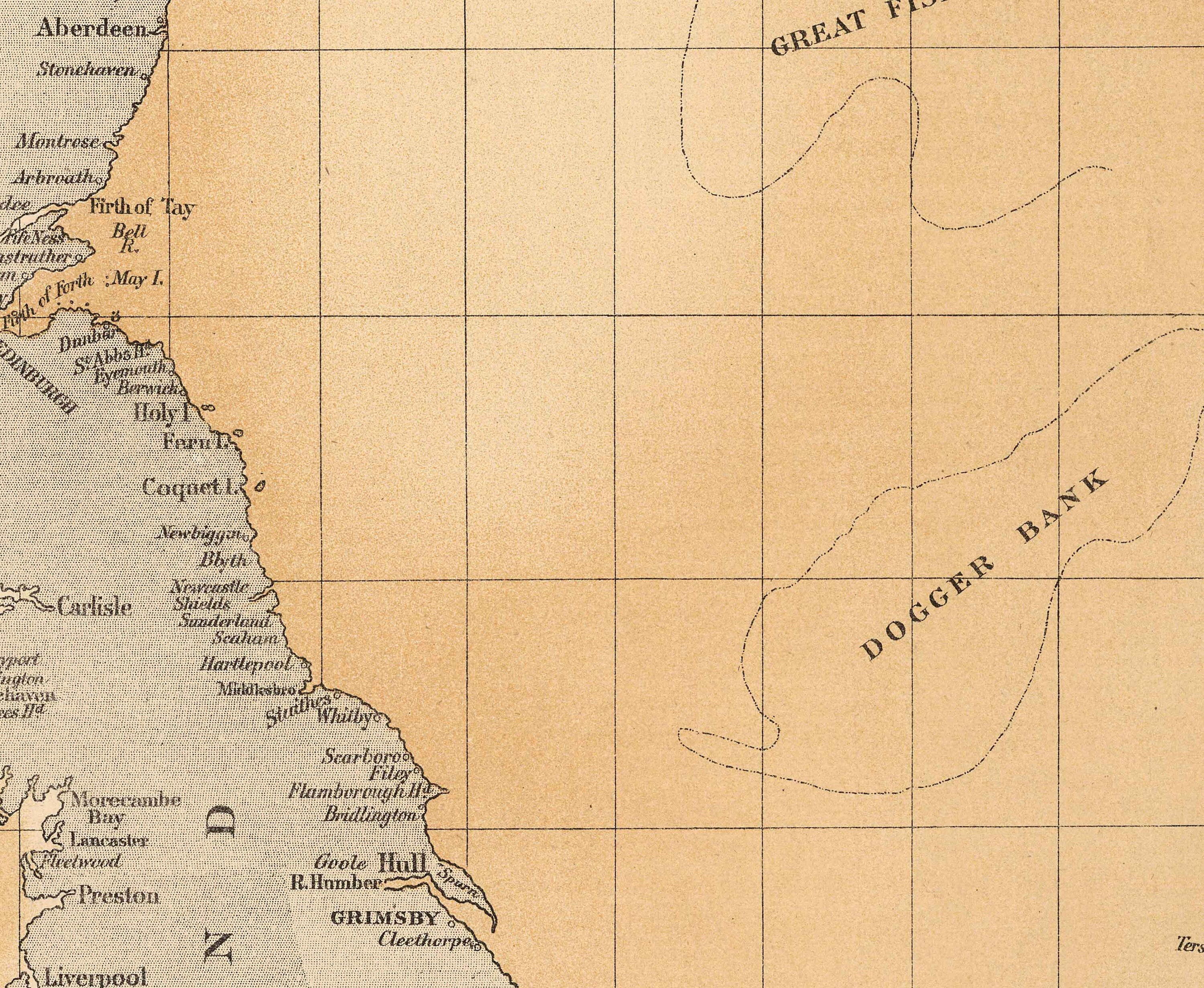 Old Haddock Fish Map of the North Sea, 1883 by O.T. Olsen - Haddock ...