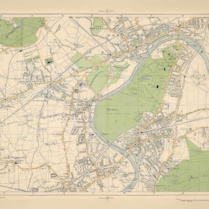 Old Map of West London, 1900: Brentford, Richmond, Kew Gardens ...