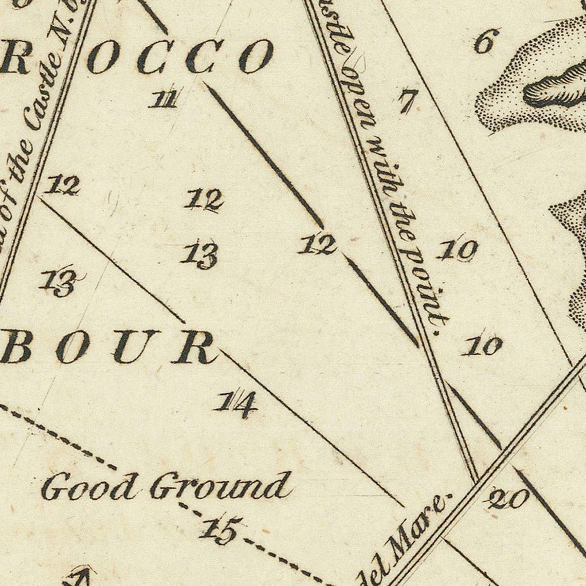 Old Marsaxlokk Harbor, Malta Nautical Chart by Heather, 1802 ...