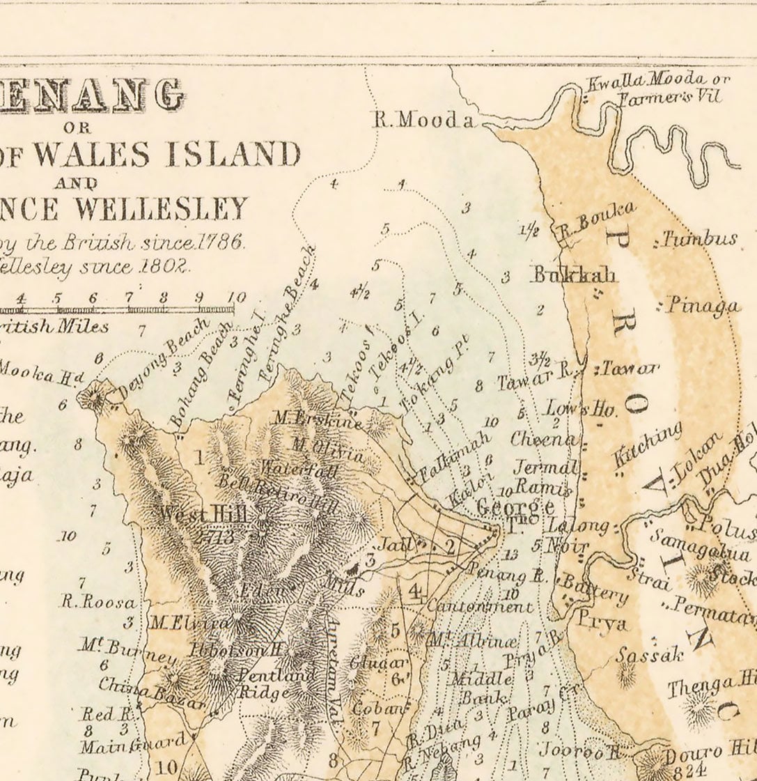 Old Colonial Map of Malaysia Peninsula 1860 by Fullarton - Singapore ...