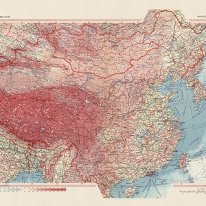 Old Map of Mongolia and China, 1967: Korea, Taiwan, Detailed Political ...