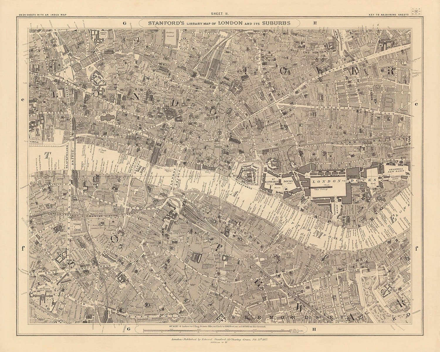 Old Map of City of London - London Bridge, St Pauls, Liverpool St, Bank ...