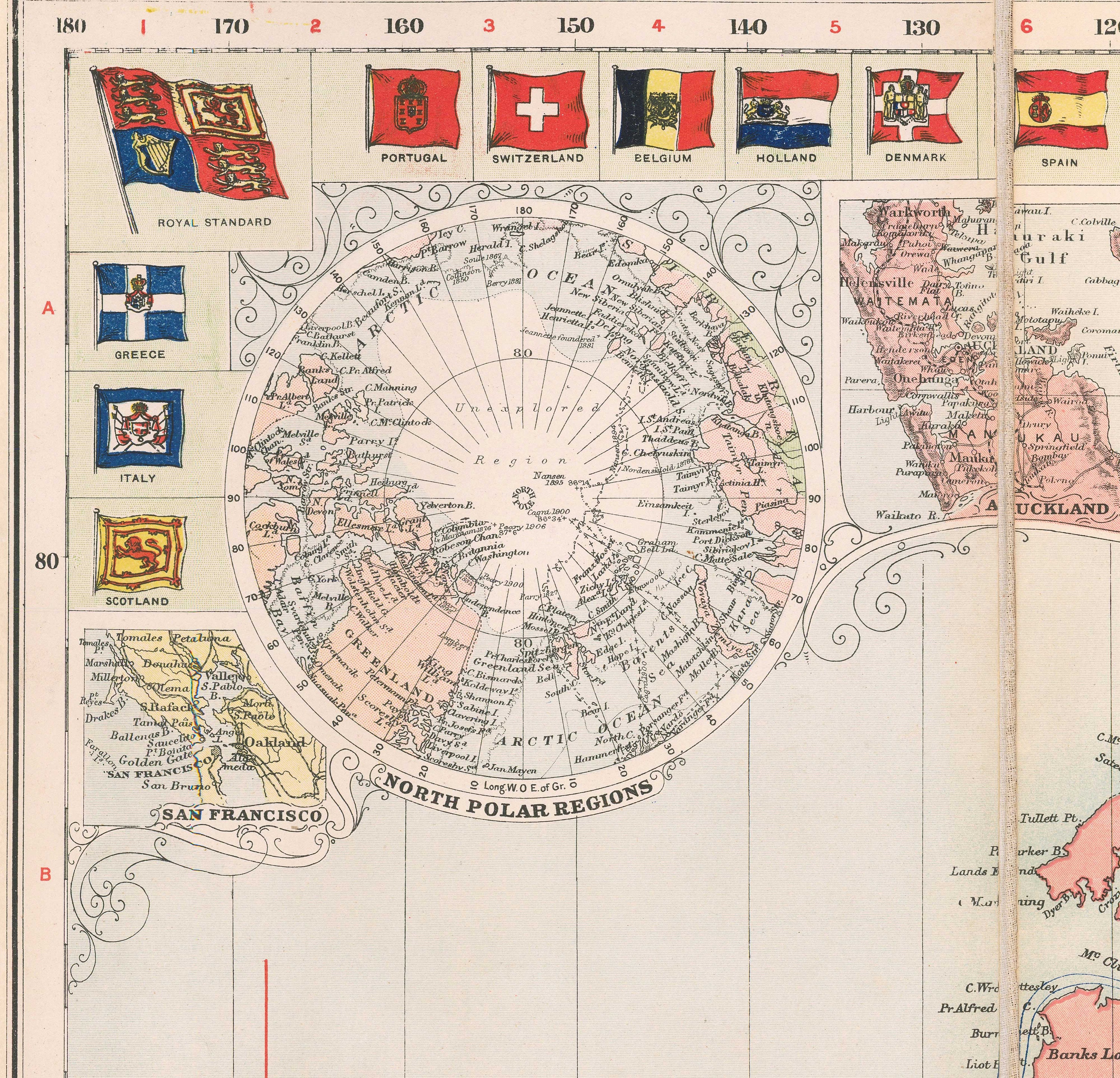 Old World Map by Bacon, 1908 - Large Rare Atlas - Shipping Lanes ...