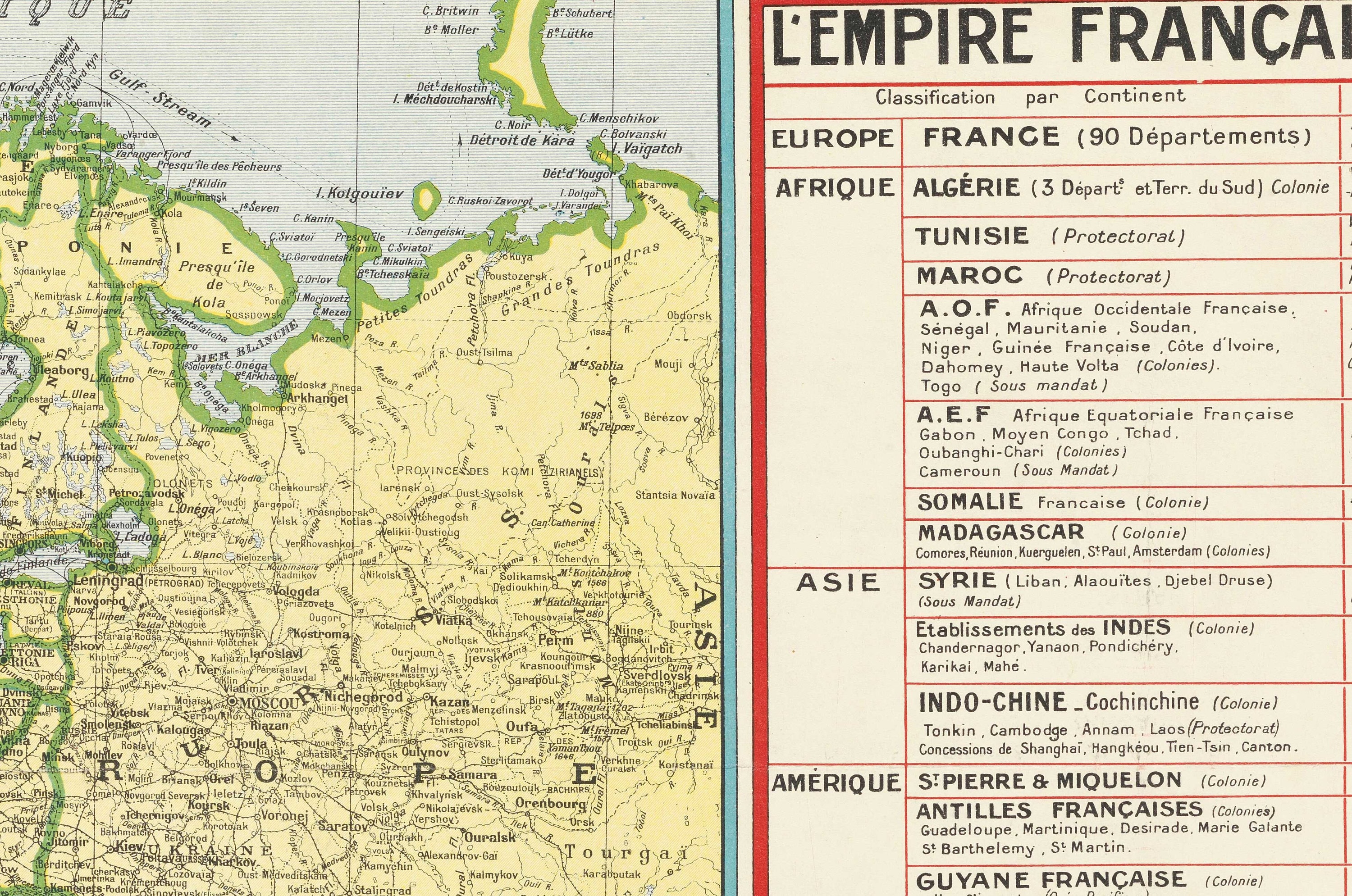 Old Map of the French Colonial Empire 1938 by Taride - Etsy Ireland