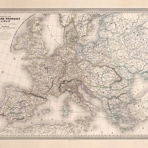 Old Map of the Napoleonic First French Empire by Charles Dyonnet in ...