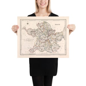 Old Map of County Meath by Samuel Lewis, 1844: Navan, Trim, Kells ...