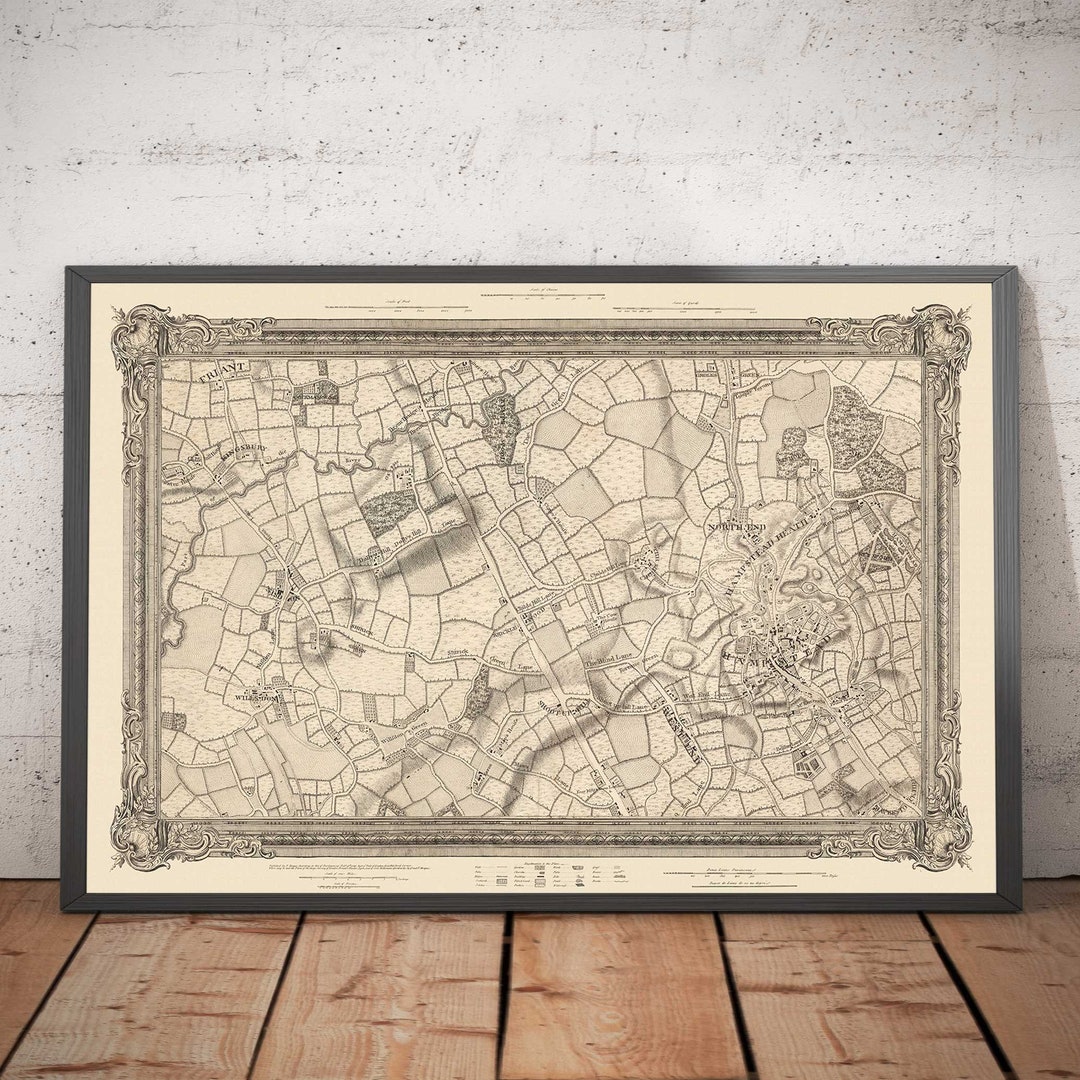 Old Map of West and North West London in 1746 by John Rocque ...