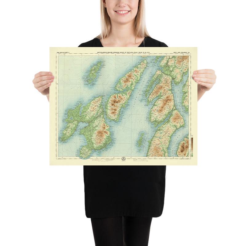 Old OS Map of Islay, Jura & Colonsay, 1901: Bowmore, Paps of Jura ...