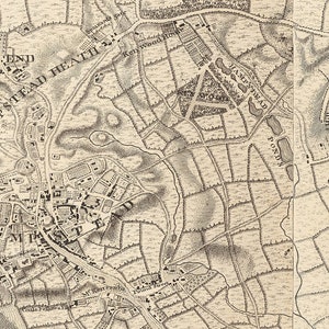 Old Map of London and 10 Miles Around by Rocque 1746 - Hackney ...