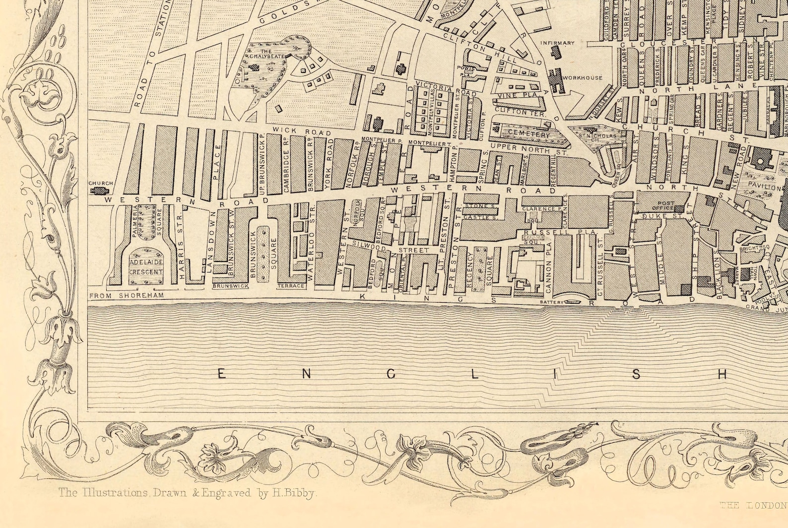 Old Map of Brighton in 1851 by J. & F. Tallis Lanes Pier - Etsy UK