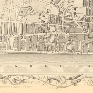 Old Map of Brighton in 1851 by J. & F. Tallis - Lanes, Pier, Parade ...