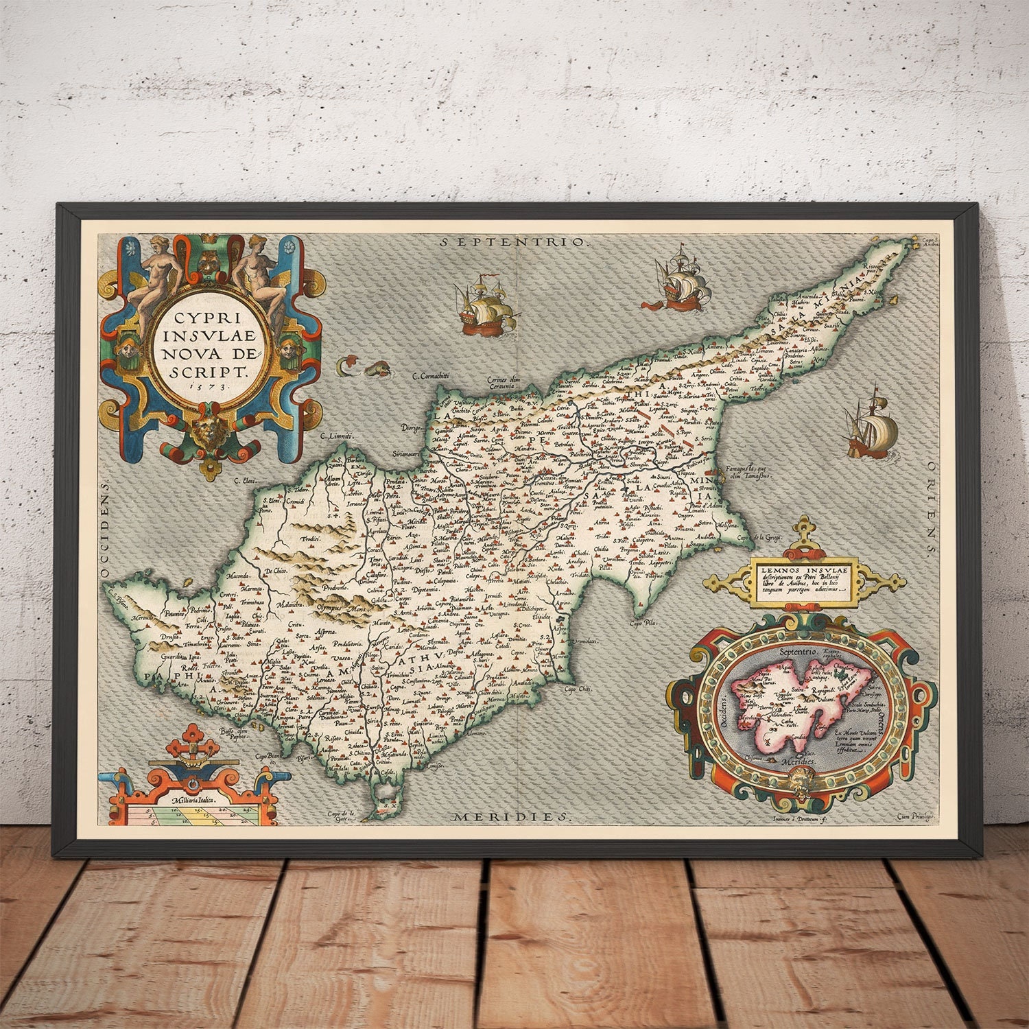 Rare Old Map of Cyprus by Abraham Ortelius 1573 Nicosia | Etsy