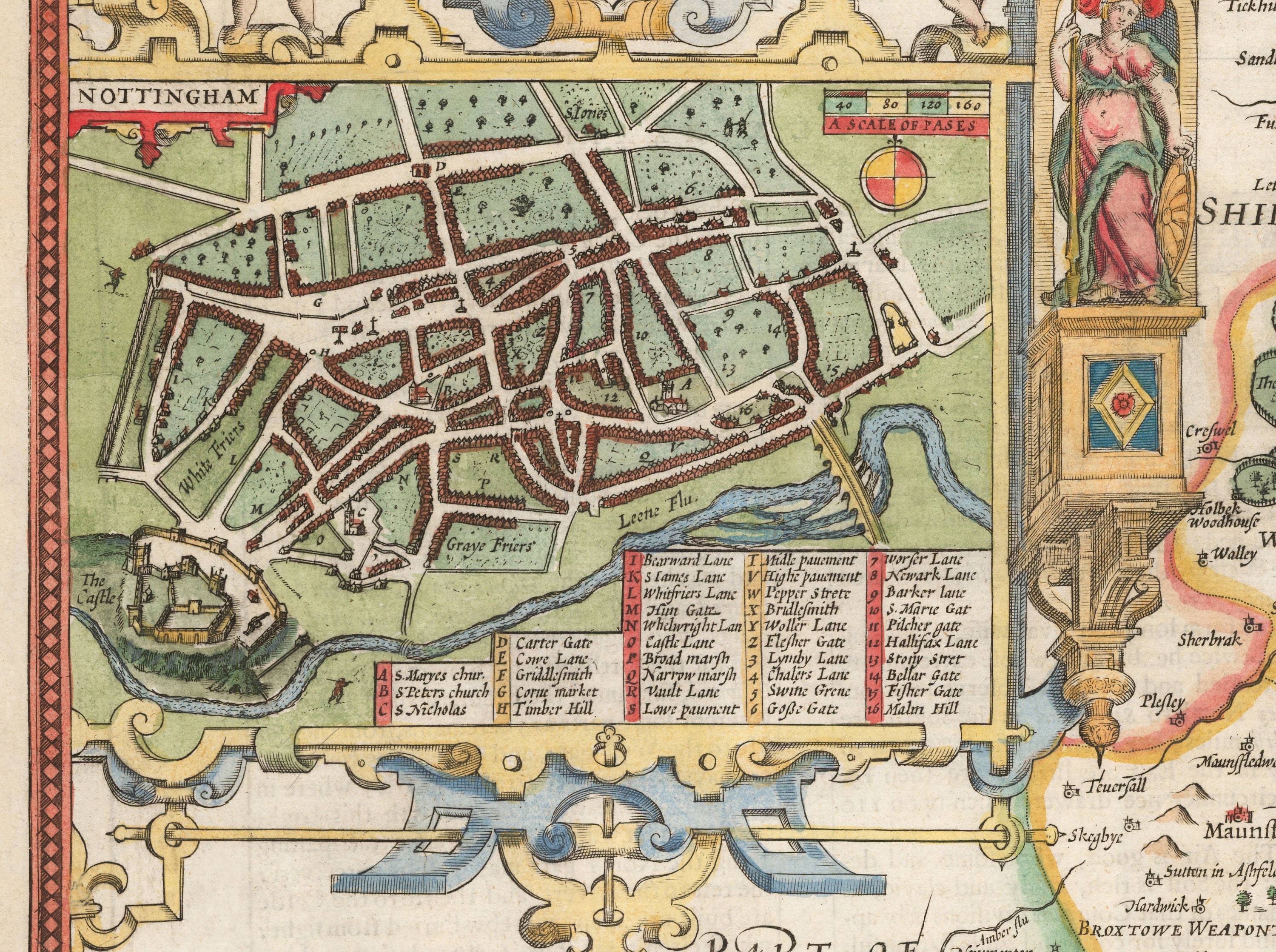 Old Map of Nottinghamshire 1611 by John Speed Nottingham - Etsy UK