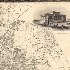 Old Map of Liverpool by John Rapkin, 1851 - Docks, Mersey, Merseyside ...