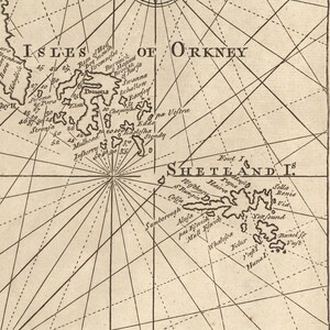 Old British Isles Navigation Chart, 1752 by Page & Mount - Ports ...