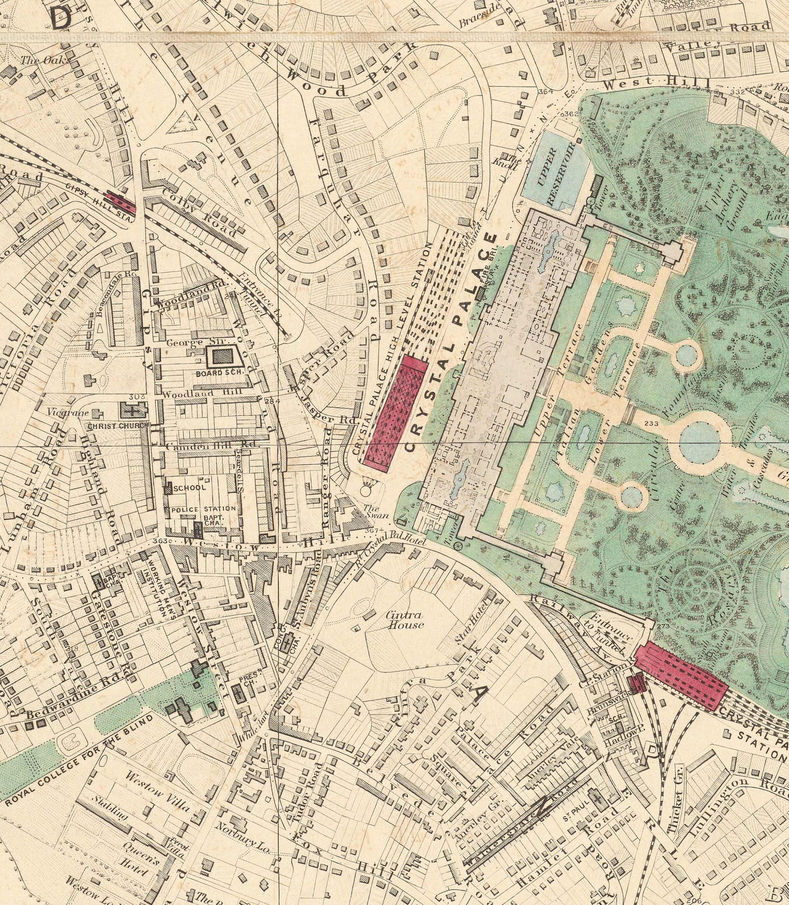Old Map of South East London 1891 Norwood Crystal Palace - Etsy