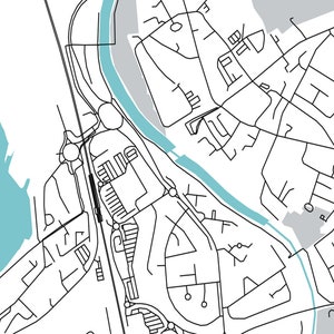Modern Town Map of Irvine, Scotland: Town Centre, River Irvine ...