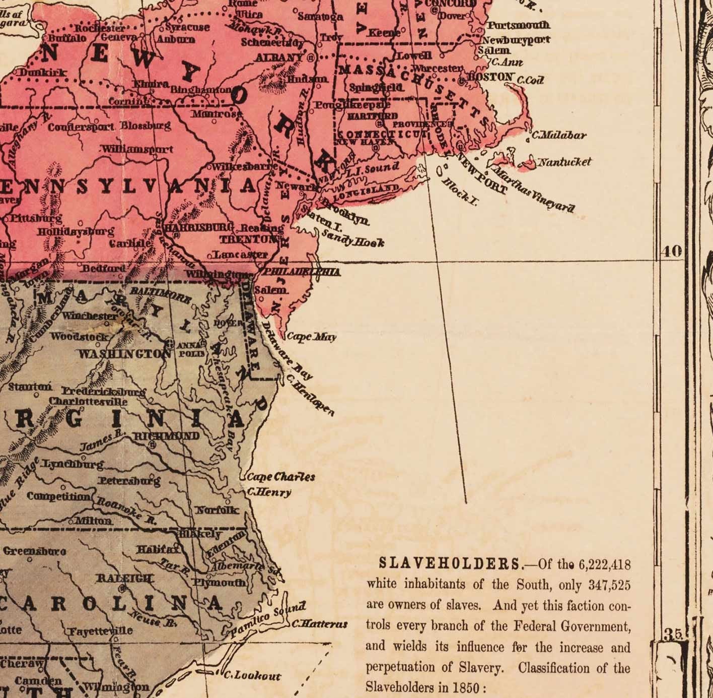 Old Political Map of the USA, 1856 - American Civil War Free Vs. Slate ...