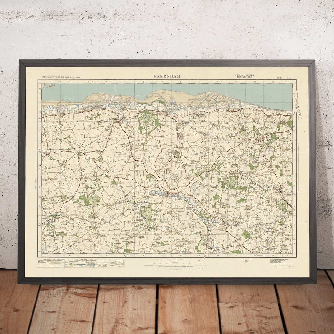 Old Ordnance Survey Map, Sheet 57 - Fakenham, 1925: Holt, Burnham ...