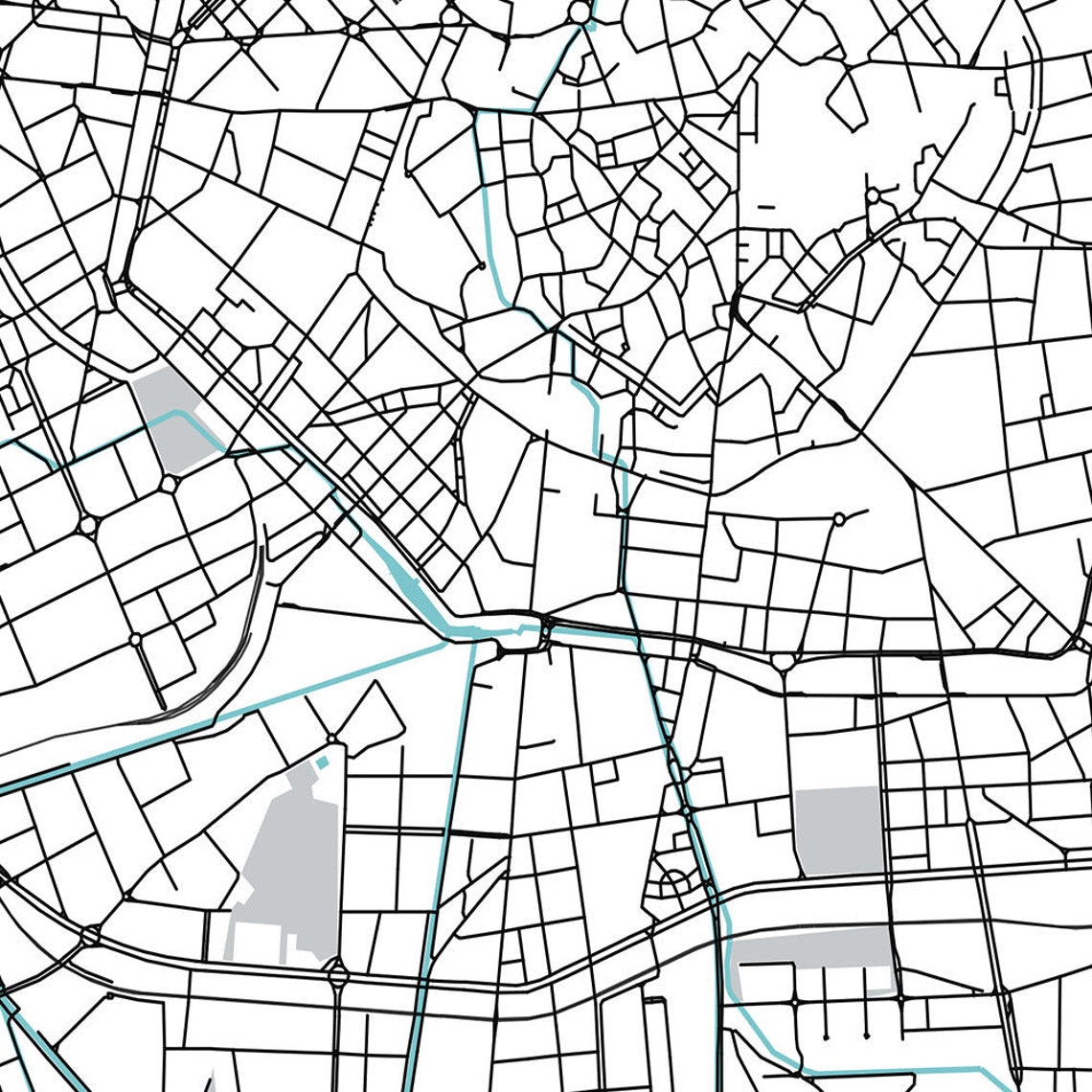 Modern City Map of Milan, Italy: Duomo, Galleria, Castello, Navigli ...