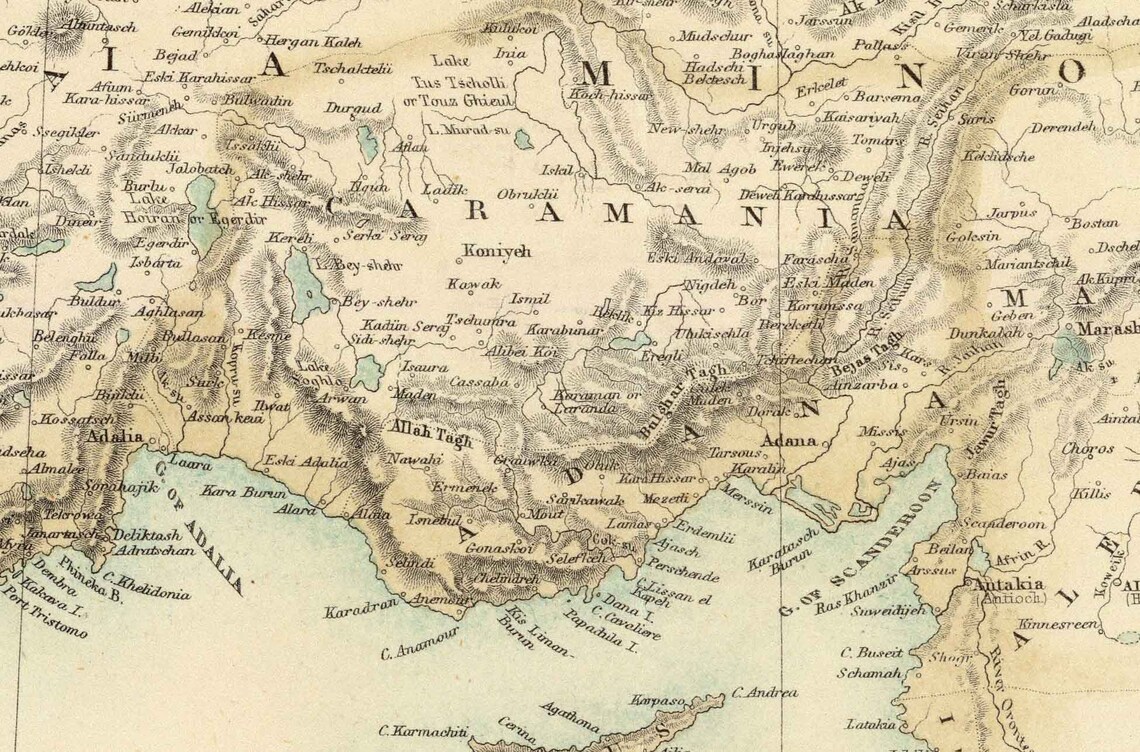 Old Map of the Turkish / Ottoman Empire 1872 by Fullarton | Etsy