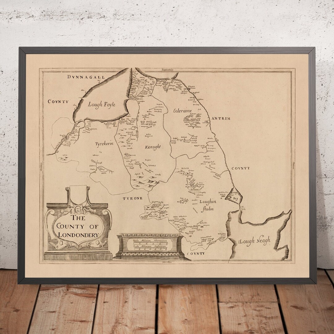 Old Map of County Londonderry by Petty, 1685: Ballymoney, Portrush ...