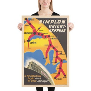 Old Poster Map of the Orient Express Railway 1947 by Walther - Etsy