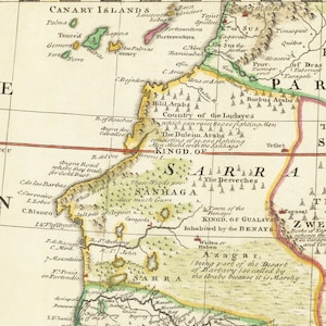 Old Map of Negroland, 1747 - Pre-colonial West Africa - Slave Trade ...